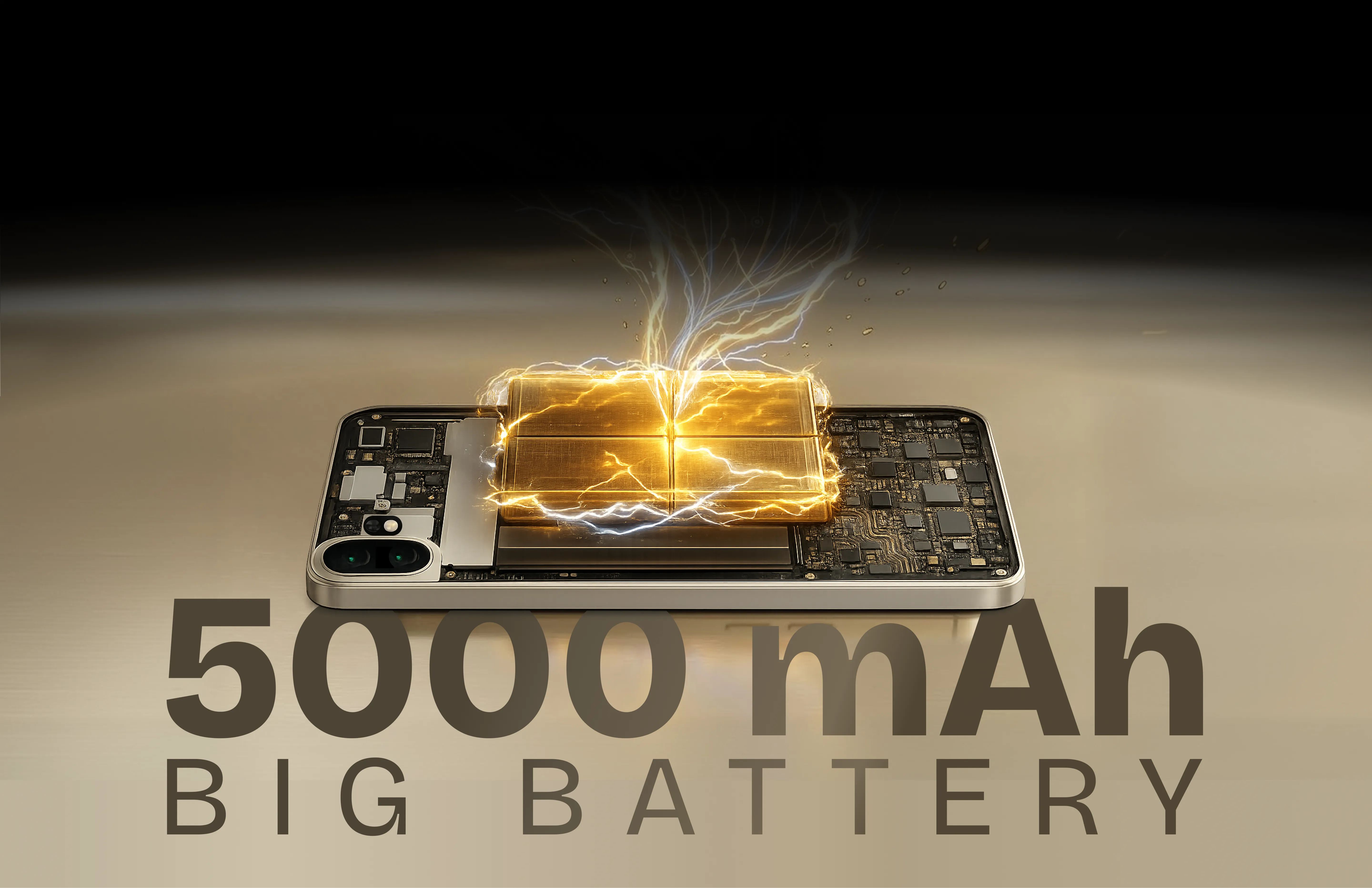 Zeno 100 5000 mAh battery — internal view with illuminated cells